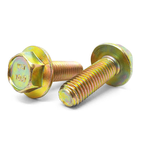 M16-2.0x40 Class 10.9 Hex Flange Bolts Zinc Yellow — flangebolts.com