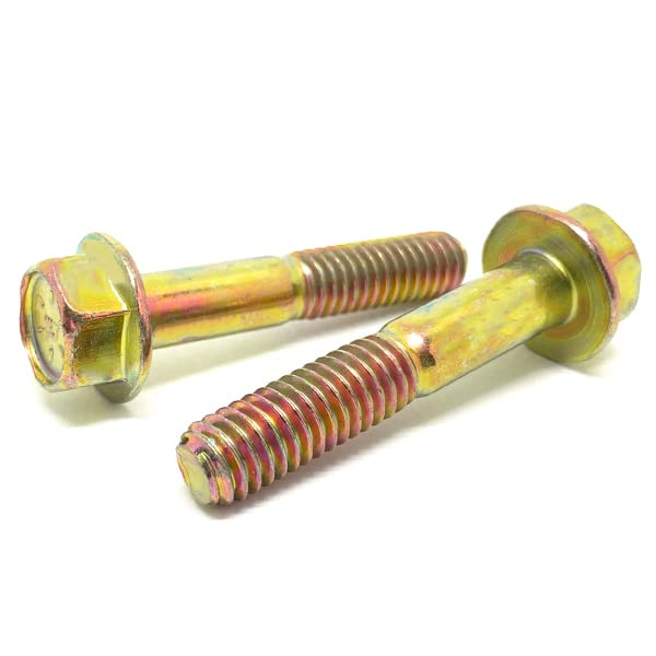 1/4-20x2-1/4" Grade 8 Hex Flange Frame Bolts Zinc Yellow — flangebolts.com