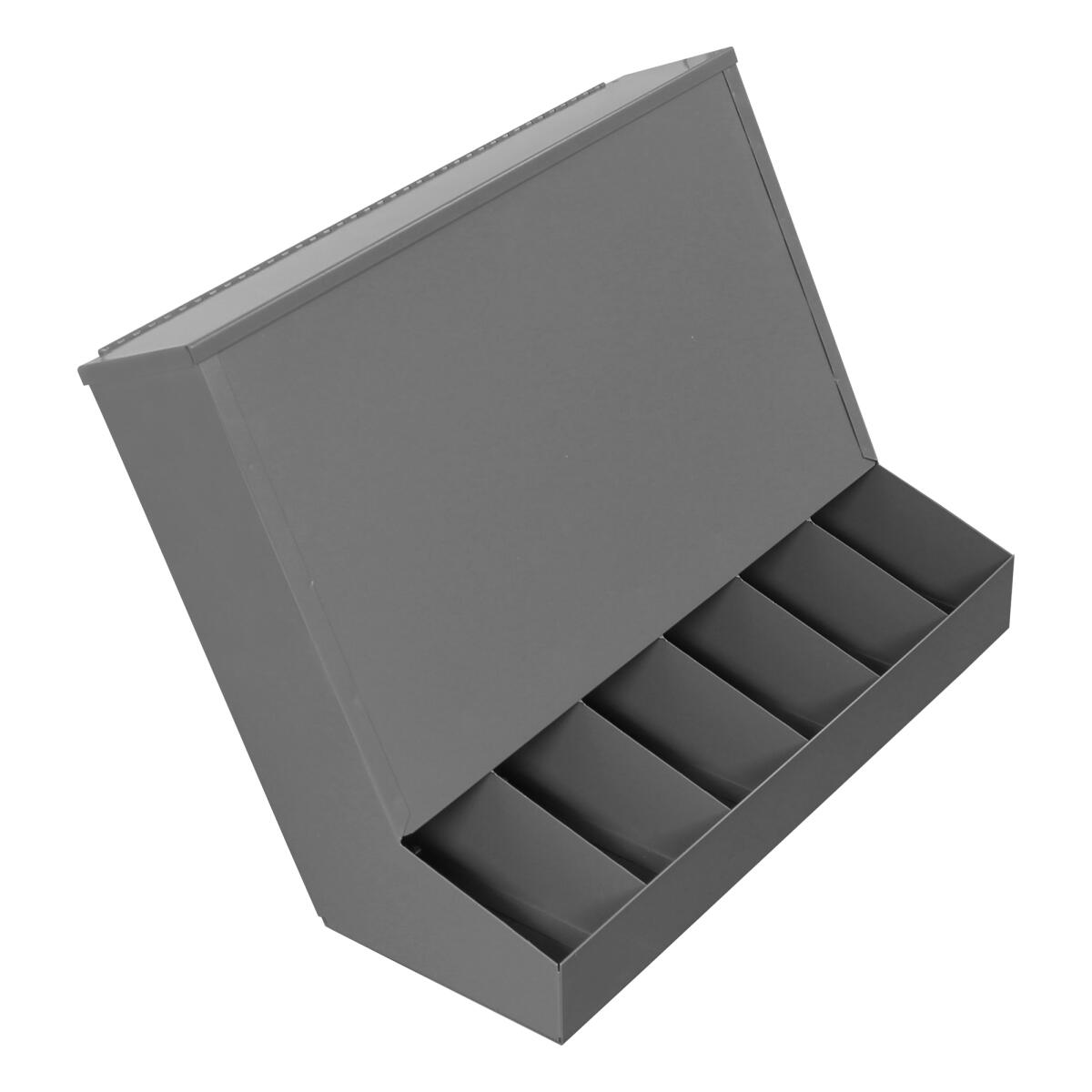 6 Compartment Mountable Metal Gravity Feed Dispenser with Lid ...