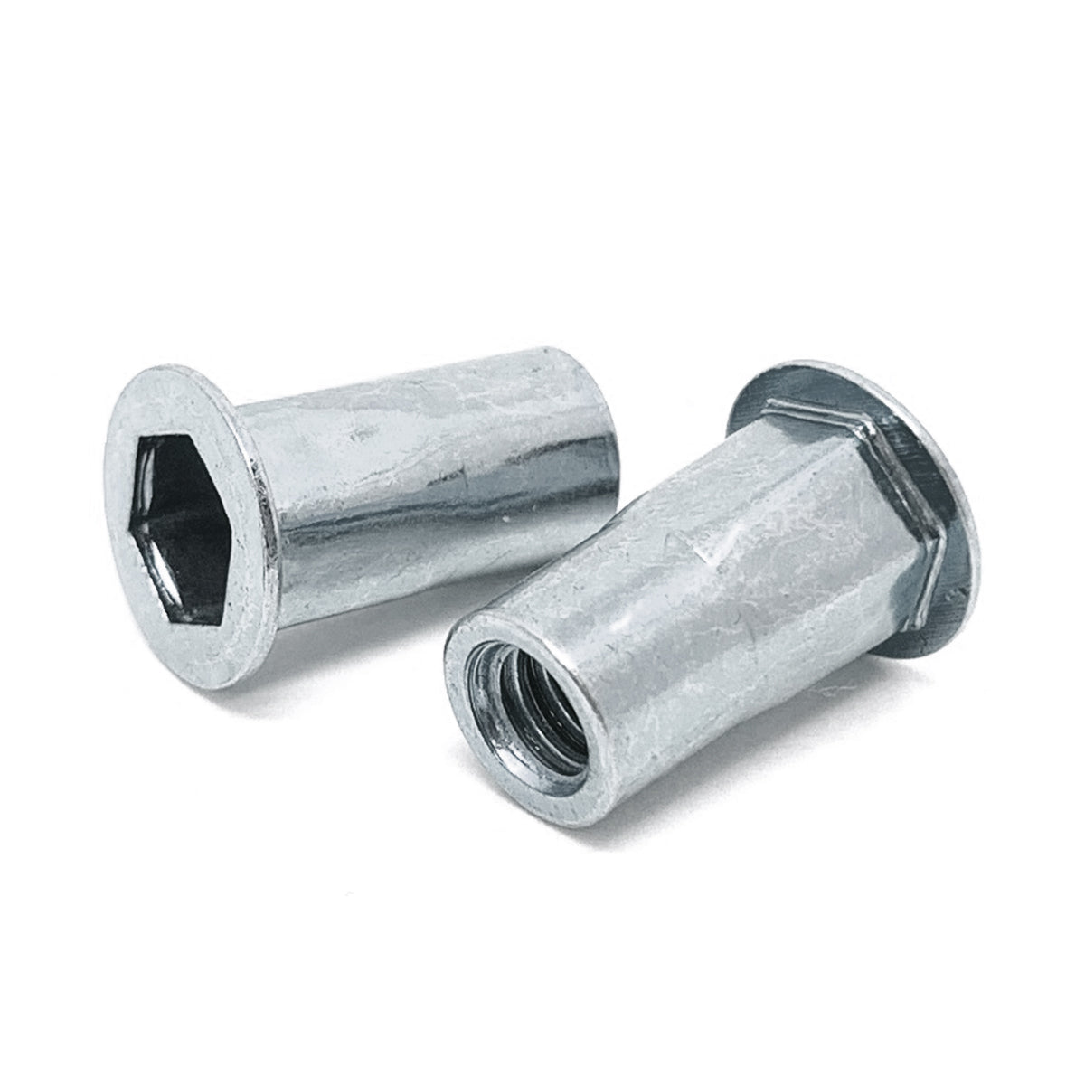 1/4-20 UNC (.027-.165) Aluminum Hex Rivet Nut — flangebolts.com