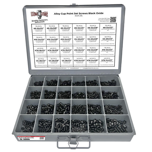 Inch Alloy Steel Cup Point Allen Socket Set Screw Black Oxide - 1441 PCS — flangebolts.com